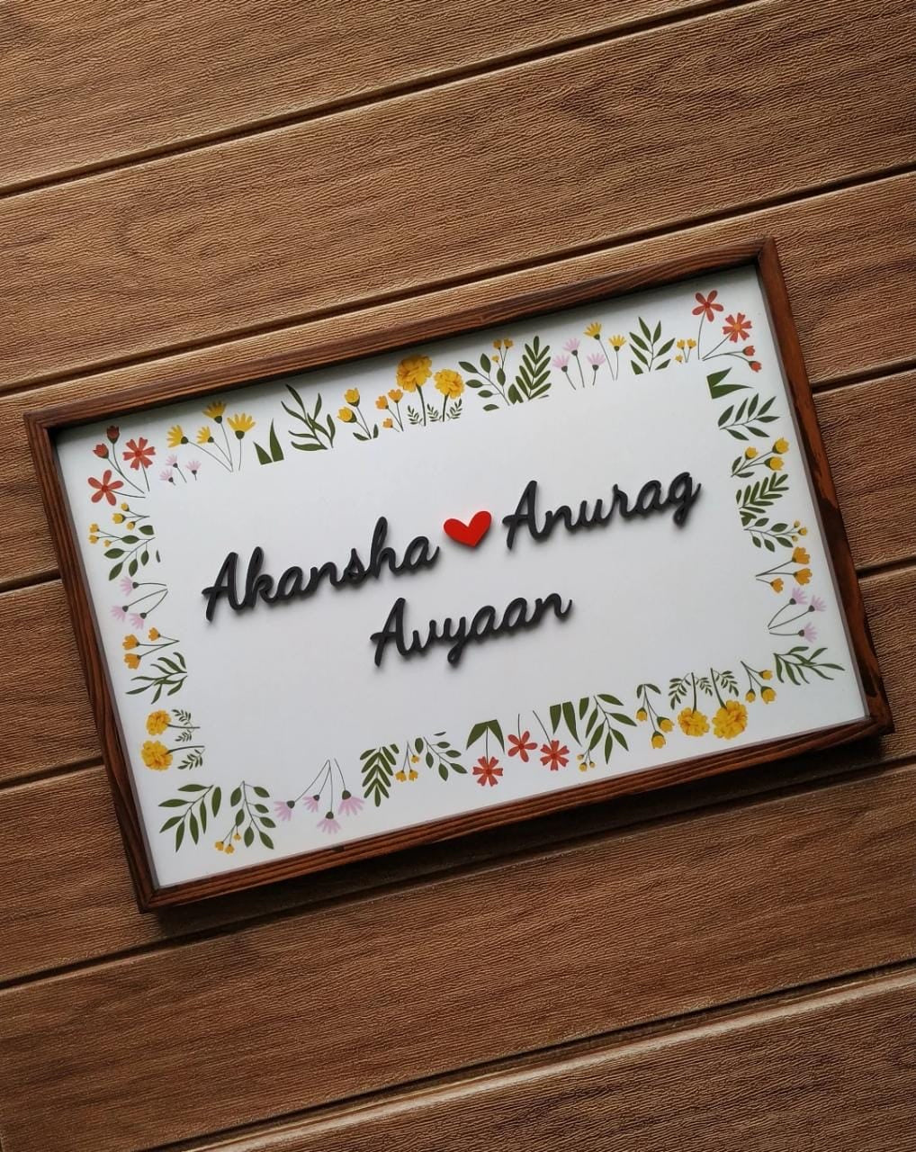 Floral Bliss Name Plate for Home – Decor By The Way