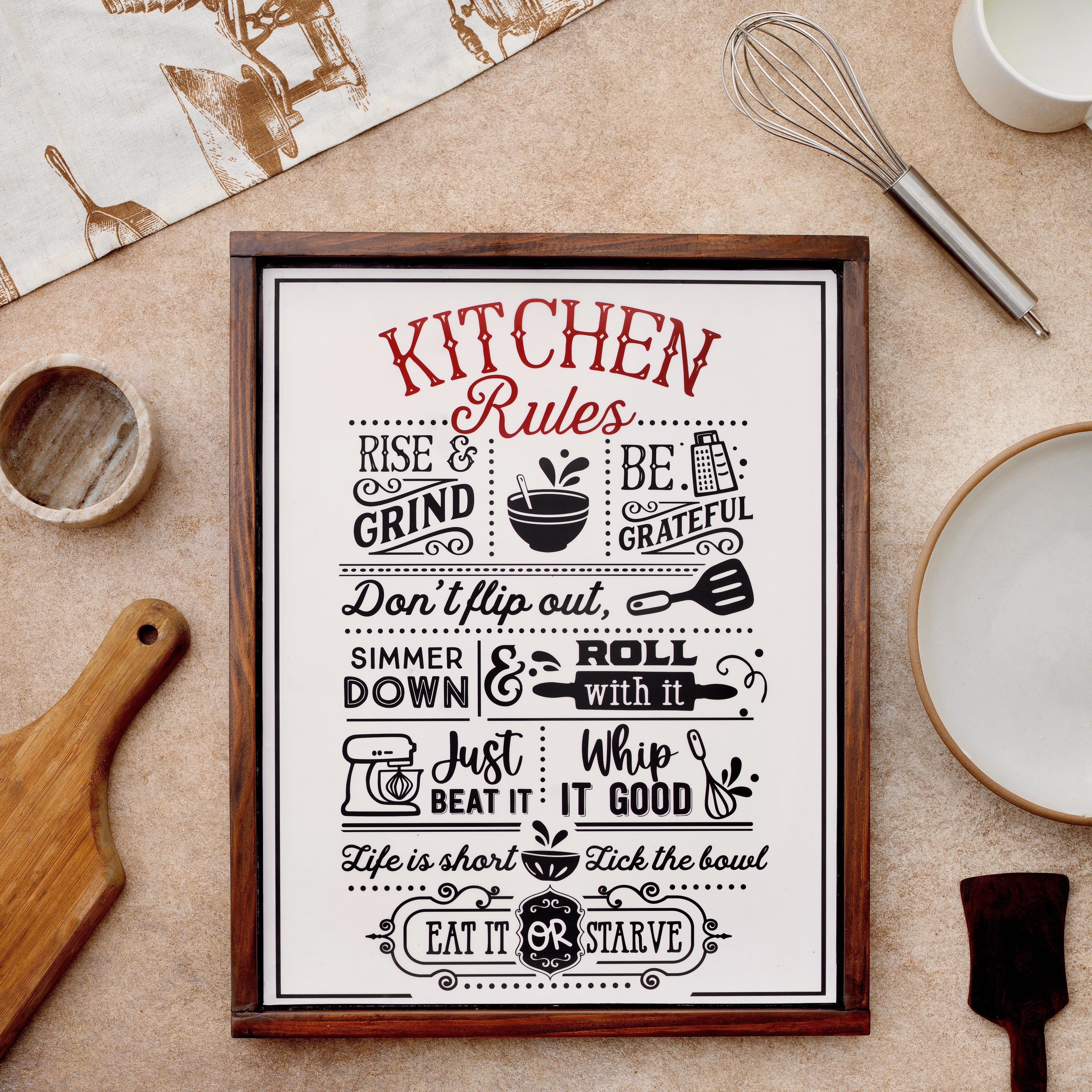 Kitchen Rules Frame | Kitchen Wall Decor – Decor By The Way