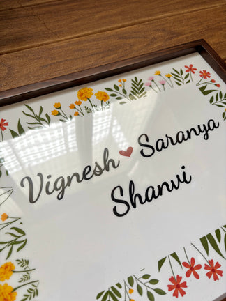 Floral Bliss Name Plate for Home – Decor By The Way