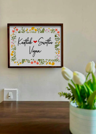 Floral Bliss Name Plate for Home – Decor By The Way