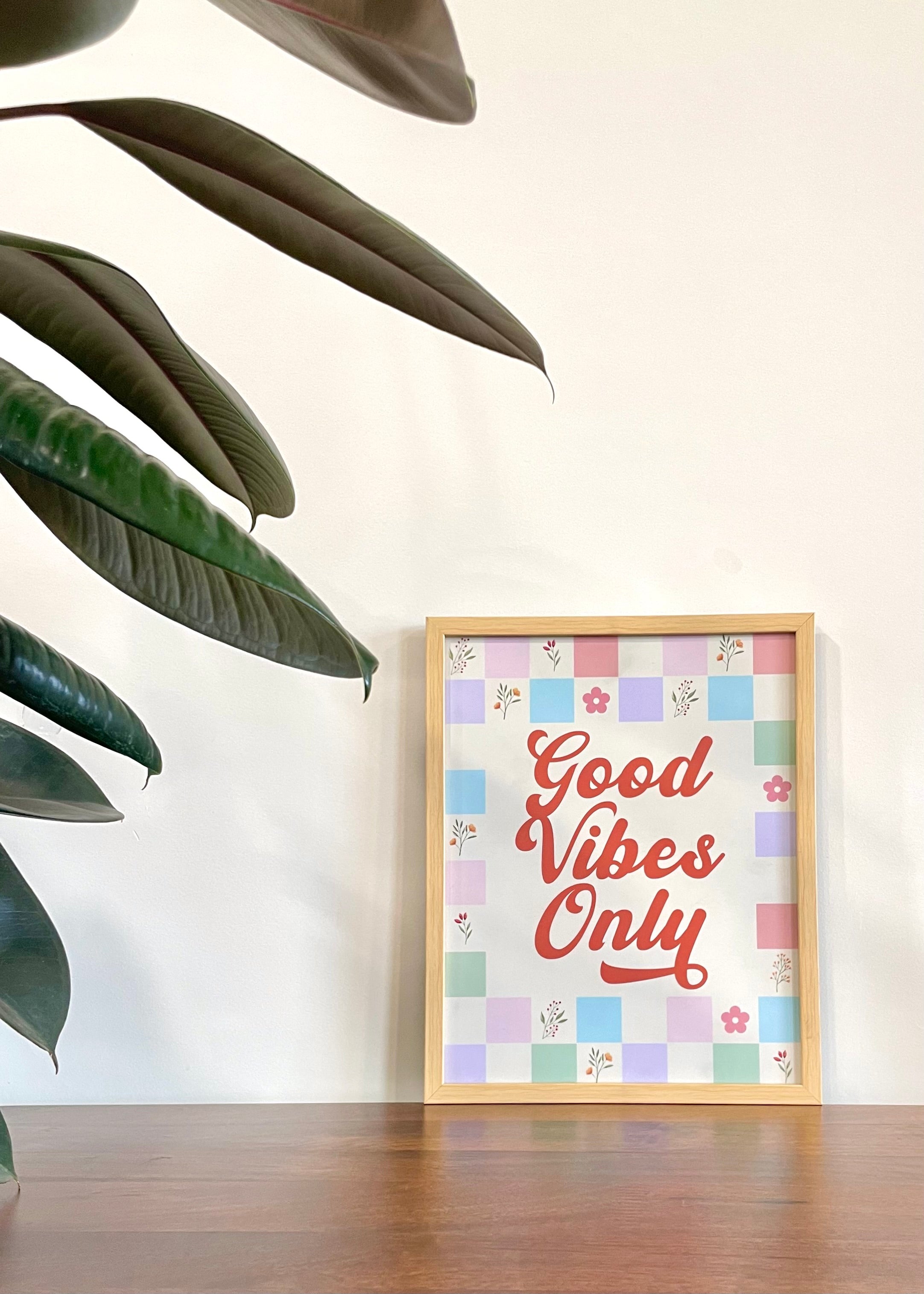 Retro “Good Vibes Only” Wall Frame – Decor By The Way