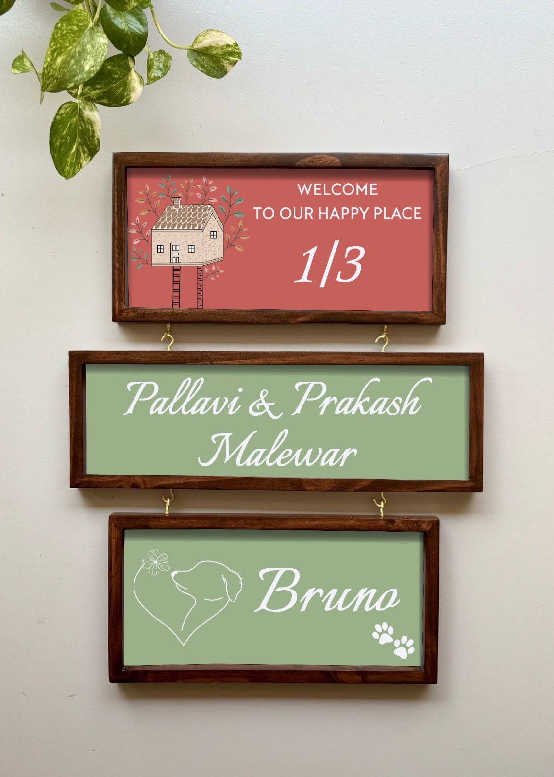 Customisable Hanging Wooden Nameplate – Decor By The Way