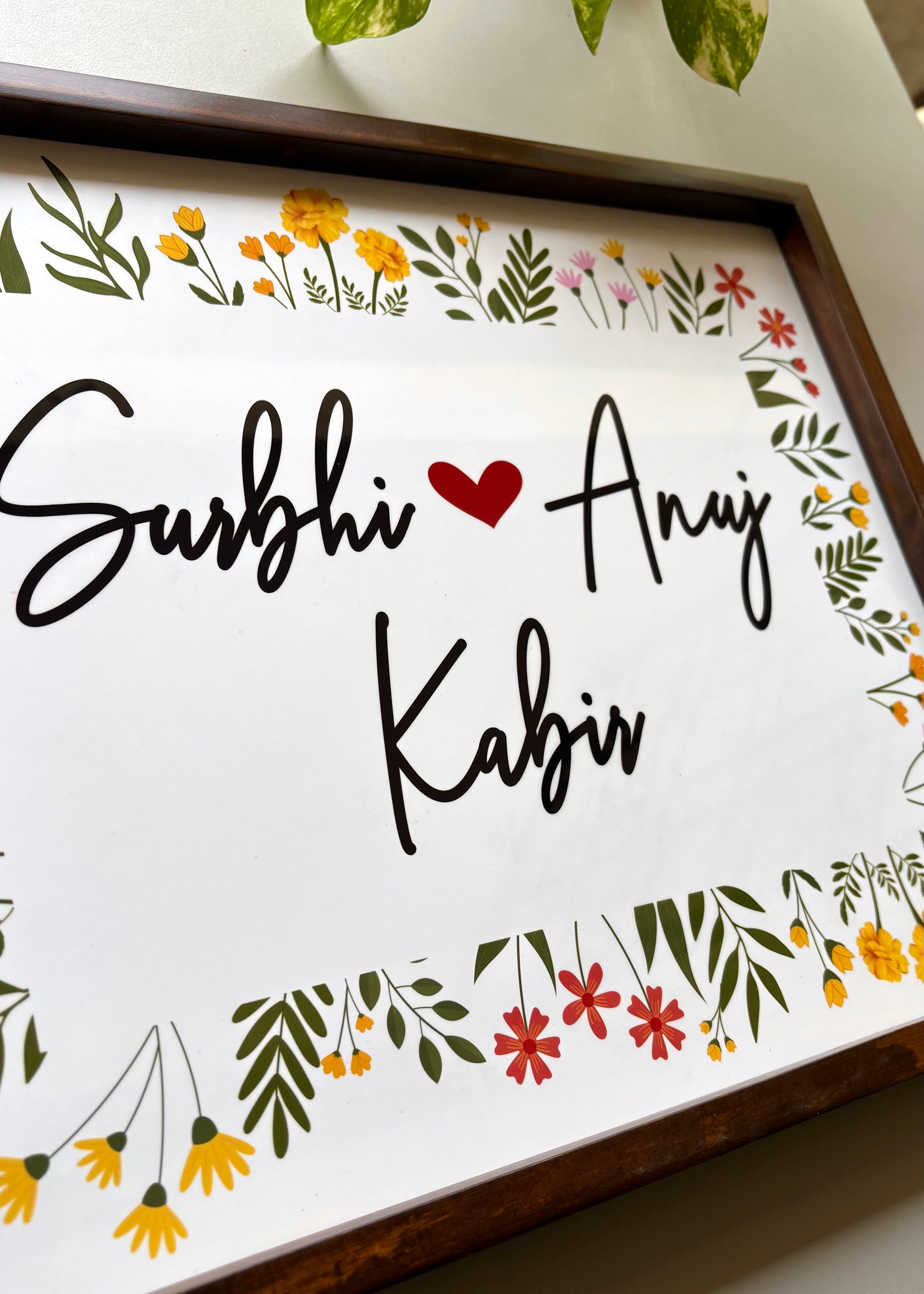 Floral Bliss Name Plate for Home – Decor By The Way