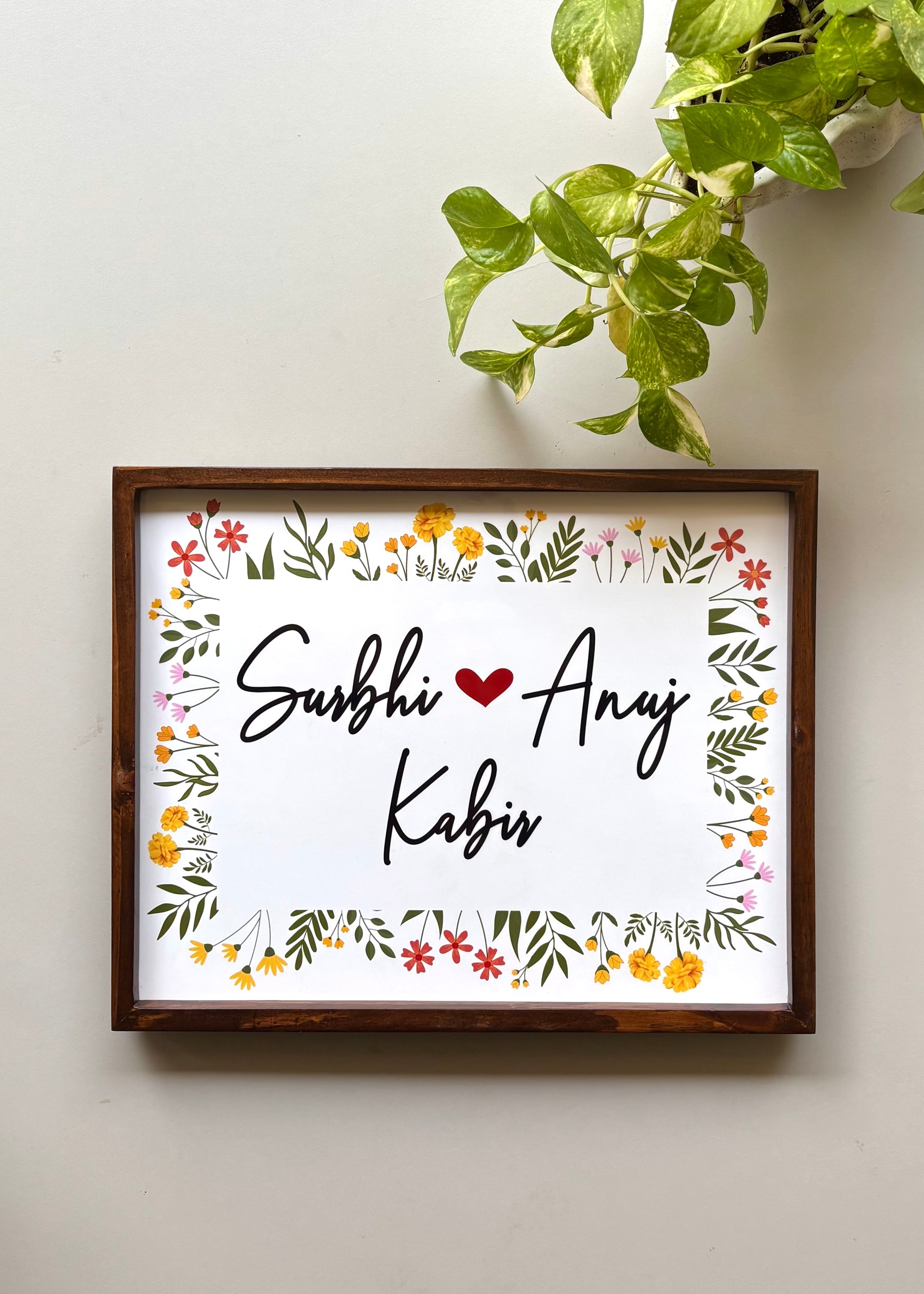 Floral Bliss Name Plate for Home – Decor By The Way