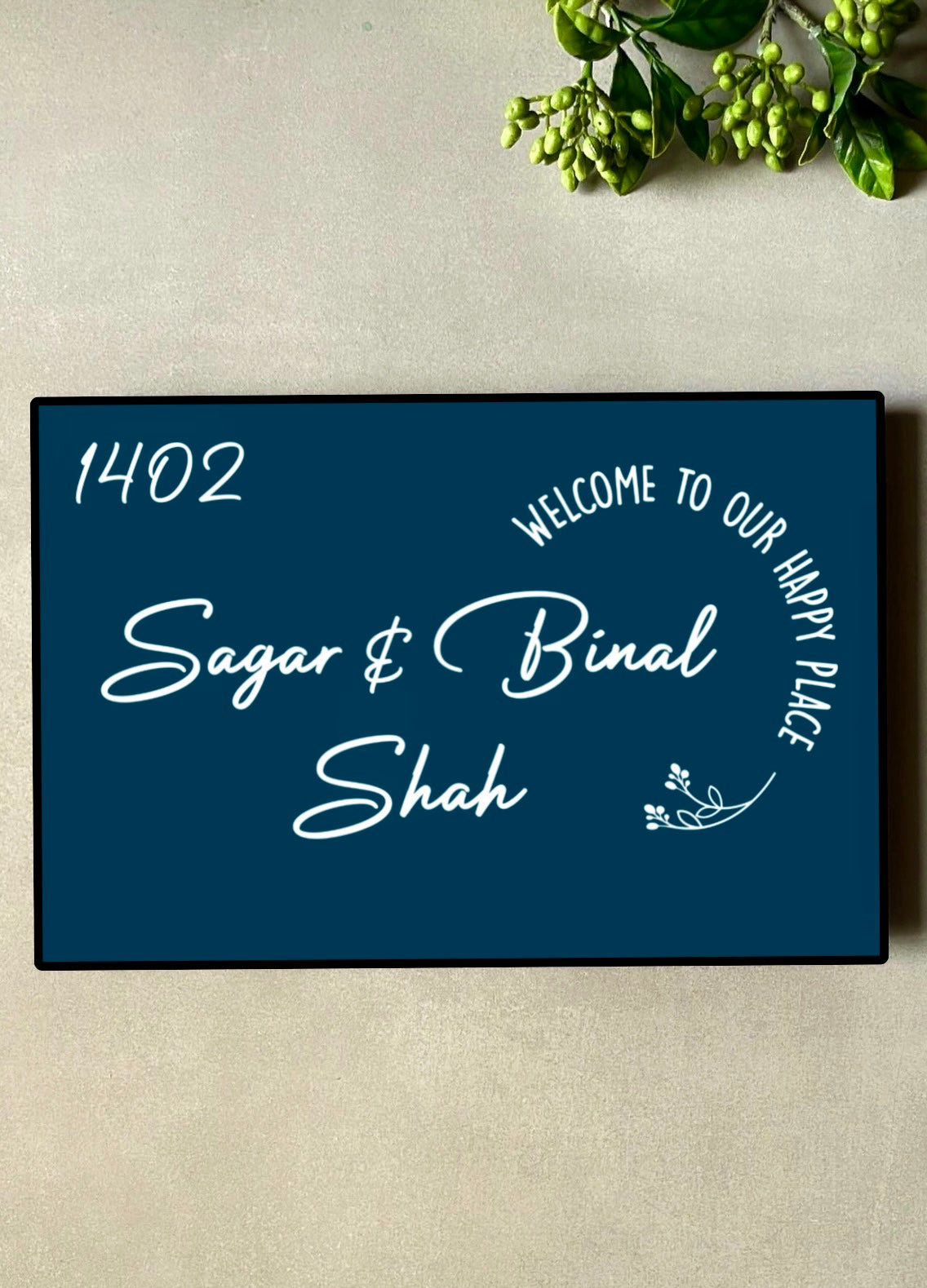 Welcome to Our Happy Place Name Sign – Decor By The Way